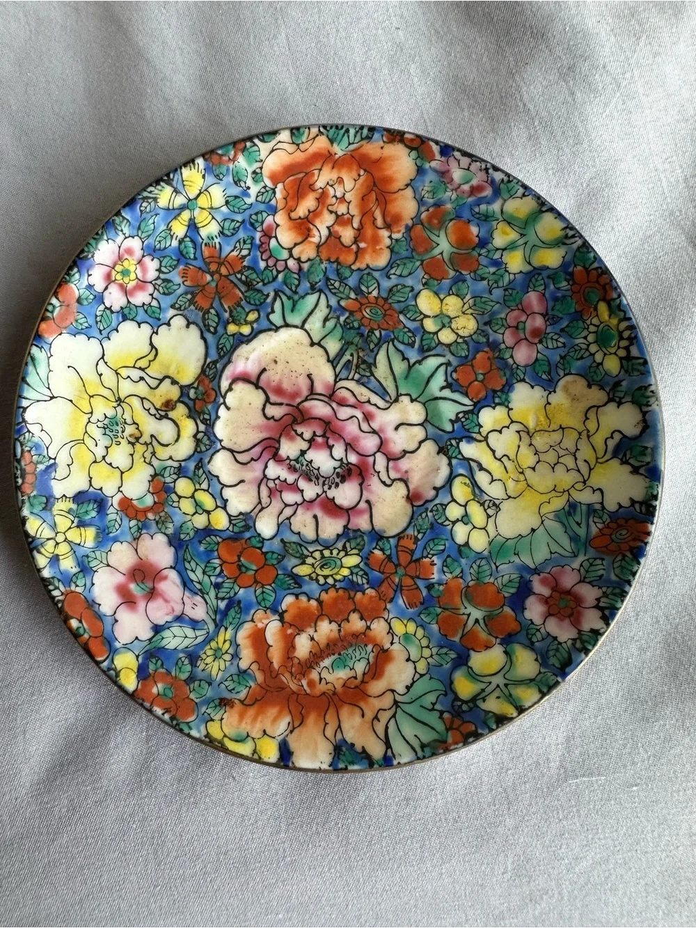 Art | Millefleur Plate 195s70s Lotus Blooms Brand China | Poshmark